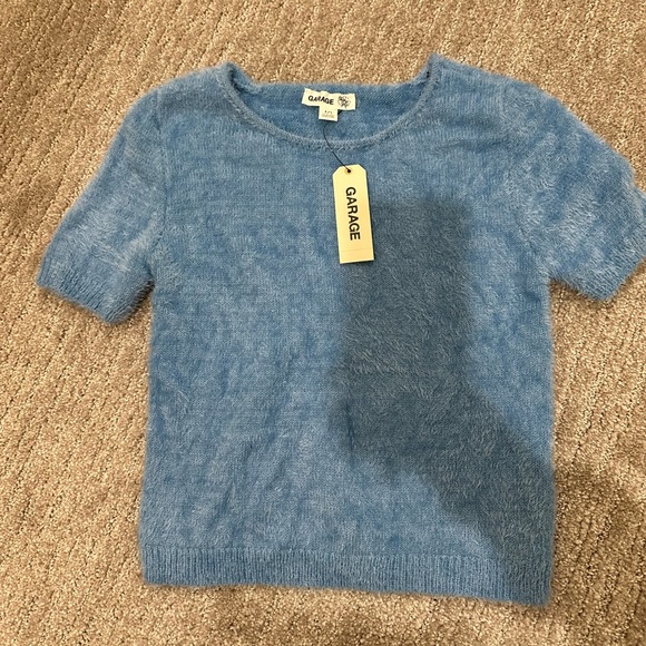 Garage | Tops | Nwt Blue Cropped Sweater | Poshmark